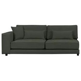 Ecksofa OTTO products "Grenette", grün (dunkelgrün), B:204cm H:77cm T:100cm, Baumwollmix (60% Baumwolle, 40% Leinen), Struktur grob (70% recyceltes Polyester, 30% Polyester), Sofas, frei oder als Teil des Modulsofas, Baumwollmix oder recycelte Stoffe