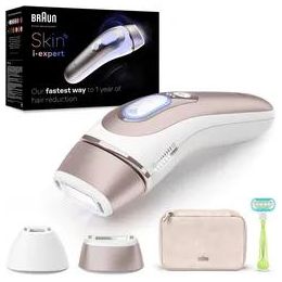 IPL-Haarentferner Braun "Smart Skin i·expert PL7147", Braun (weiß, Braun), IPL-Haarentferner, Damen, 2 Aufsätze für Gesicht & Körper, Venus Rasierer & Aufbewahrungstasche