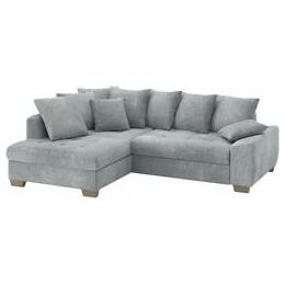 Ecksofa MR. COUCH "Nikita II, L-Form", grau (hellgrau), B:243cm H:88cm T:190cm, Dolce (100% Polyester), Sofas, Wahlweise mit Kaltschaum, EasyBett, Bettkasten