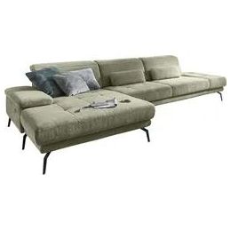 Ecksofa DIE PLANBAR "MP-IN20126 L-Form", grün, B:328cm H:82cm T:190cm, 100% Polyester, Sofas, mit Kopfteilverstellung, optional Sitztiefen- & Armteilverstellung