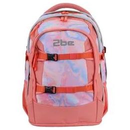 Schulrucksack 2be "Back to School" Gr. B: 27cm, rot (apricot), Kinder, Kunstfaser, Rucksäcke, aus RPET Polyester-Material