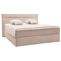 Boxspringbett Musterring "JustB SC100", beige (creme, beige), B:200cm L:215cm, Komplettbetten, schwebende Optik, inklusive Topper, verschiedene Farben, 180 x 200 cm