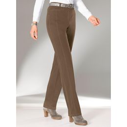 Thermohose COSMA, Damen, Gr. 38, Normalgrößen, grau (taupe), 69% Baumwolle, 29% Polyester, 2% Elasthan, unifarben, lang, Hosen