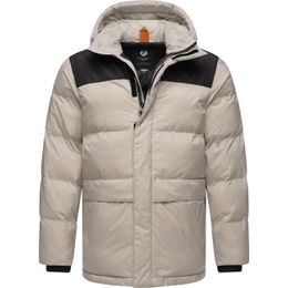 Steppjacke Ragwear "Mikkesh", Herren, Gr. S (48), grau, Obermaterial oben: 100% Polyester, Obermaterial unten: 100% Nylon, Innenfutter: 100% Polyester, Wattierung: 100% Polyester, Basic, lässig geschnitten hüftbedeckend, hoch geschlossener Ausschnitt, Langarm Ärmel ohne Ärmelschlitz Rippstrickbündchen, Jacken, Sportliche Herren Winterjacke mit Kapuze