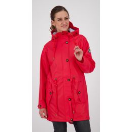 Regenjacke DEPROC Active "Friesennerz LOVE PEAK UNI WOMEN", Damen, Gr. 36/38 (M), rot, Obermaterial: 100% Polyurethan; Futter: 100% Polyester, casual, figurumspielend, Langarm gerader Abschluss mit Druckknopf, Jacken, auch in Großen Größen erhältlich