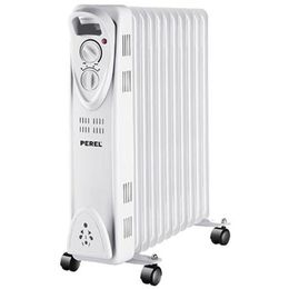 Perel Ölradiator mit Rollen, 11 Rippen 3 Heizstufen 2500 Watt, 59x48cm