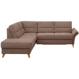 Ecksofa Home Affaire "Westerland L-Form", grau (taupe), B:238cm H:90cm T:213cm, 98% Polyester 2% Polyamid, Sofas, Ecksofa, Federkern-Polsterung, wahlweise mit Bettfunktion, Bettkasten, Topseller