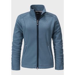 Schöffel Fleecejacke SCHÖFFEL "Fleece Jacket Leona3", Damen, Gr. 34, blau (8860, blau), Oberstoff: 100% Polyester, sportlich, regular fit, hoch geschlossener Ausschnitt, Jacken