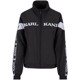 Trainingsjacke Karl Kani "Karl Kani Herren KKMQ32024BLK KK Retro Tape Trackjacket", Herren, Gr. L, schwarz, 100% Polyester, mehrfarbig, klassisch, oversize, amerikanischer Ausschnitt, Jacken