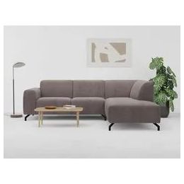 Ecksofa Places of Style "Oleandro, L-Form", grün (wood), B:269cm H:82cm T:212cm, 100% Polyester, Sofas, mit unterschiedlichem Sitzkomfort, in verschiedenen Bezugsqualitäten