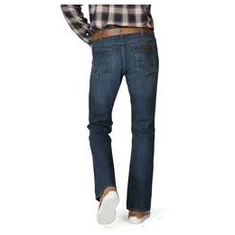 Bootcut-Jeans Wrangler "Jacksville" Gr. 34, Länge 30, blau (broken, arrow), Herren, Obermaterial: 99% Baumwolle, 1% Elasthan, Jeans, Topseller