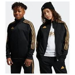 Trainingsjacke Adidas SPORTSWEAR "J NP TTOP" Gr. 176, schwarz (schwarz, st tan, team victory rot), Kinder, Obermaterial: 70% Polyester, 30% Baumwolle, Jacken