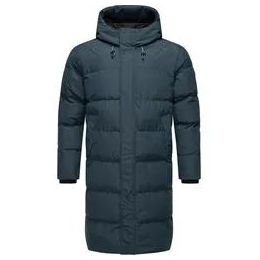 Steppmantel Ragwear "Nordwey", Herren, Gr. S (48), blau (nachtblau), Obermaterial: 100% Polyester; Futter: 100% Polyester; Wattierung: 100% Polyester, modisch, gerade knieumspielend, hoch geschlossener Ausschnitt, Langarm Ärmel ohne Ärmelschlitz Rippstrickbündchen, Mäntel, Wasserdichter Herren Wintermantel mit verstellbarer Kapuze