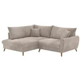 Ecksofa MR. COUCH "Blackburn II L-Form", grau (dolce 4 taupe), B:230cm H:71cm T:190cm, Dolce (100% Polyester), Sofas, Wahlweise mit Kaltschaumpolsterung bis 140 kg belastbar