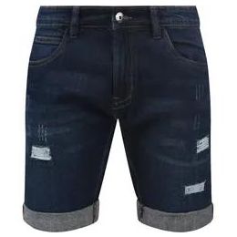 Jeansshorts INDICODE "Jeansshorts IDHallow" Gr. S, N-Gr, blau (dunkelblau), Herren, Web, Obermaterial: 98% Baumwolle CO. 2% Elasthan EL., Jeans