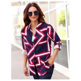 Longbluse Inspirationen Gr. 42, bunt (marine, rot, bedruckt), Damen, 100% Viskose, gemustert, mehrfarbig, bedruckt, Blusen