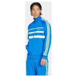 Outdoorjacke Adidas ORIGINALS "FIRST TT", Herren, Gr. S, blau (blau, weiß), Obermaterial: 70% Polyester, 30% Baumwolle, sportlich, Jacken