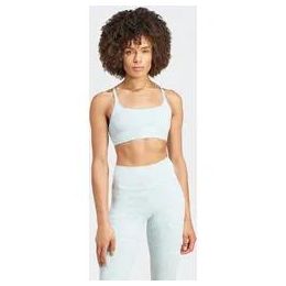 Sport-BH Adidas PERFORMANCE "ALL ME LS AOP B" Gr. S, Cup A/B, semi flash aqua, silber dawn a, b, Damen, Obermaterial: 79% Polyester, 21% Elasthan, BHs