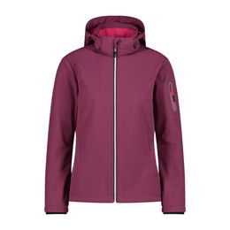 Softshelljacke CMP "WOMAN JACKET ZIP HOOD" Gr. 34, lila (amaranto), Damen, Obermaterial: 96% Polyester, 4% Elasthan, Jacken