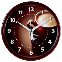 EUROTIME Wanduhr »Kaffeetasse, 82304« Quarzuhr, Kaffeetassenmotiv, Wohnzimmer, Esszimmer, Küche, Arbeitszimmer dunkelbraun Dekorative Wanduhr
