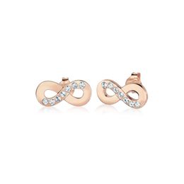 Elli Paar Ohrstecker »Infinity Symbol Kristalle 925 Sterling Silber« Rosegold onesize Elegante Ohrringe aus 925er Sterling Silber