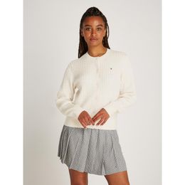 Tommy Hilfiger Strickjacke »CO CABLE C-NK CARDIGAN« mit Zopfstruktur Ivory Petal Obermaterial: 100% Baumwolle S (36/38)