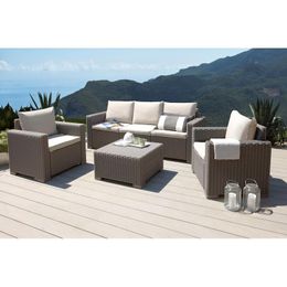 Best Gartenlounge-Set »Mombasa« cappuccino + Obermaterial: 100% Polyester. Füllung: 85% Polyurethan, 15% Polyester