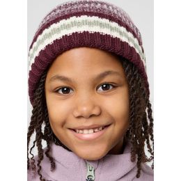 Jack Wolfskin Beanie &raquo;NIGHT HIKER BEANIE K&laquo; boysenberry-wildblossom M Bunt gestreifte Winterm&uuml;tze f&uuml;r Kinder