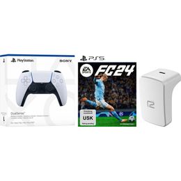 READY2GAMING PlayStation 5-Controller »DualSense Weiß + EA Sports FC 24 + Akkupack« weiß/schwarz Drei bahnbrechende Technologien bieten...