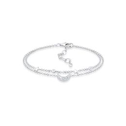 Elli Armband &raquo;Halbmond Sterne Galaxy Kristalle 925 Sterling Silber&laquo; Silber 16 cm Elegantes Armband aus 925er Sterling Silber