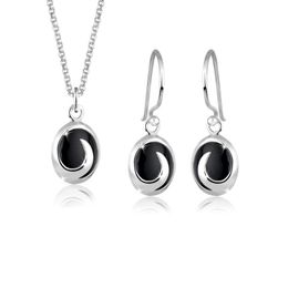 Elli Schmuckset &raquo;Onyx Schwarz 925 Sterling Silber&laquo; () Schwarz + schwarz onesize Schmuckset f&uuml;r Damen mit Onyx Edelstein verleiht jedem Outfit einen...