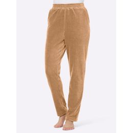 Dehnbund-Hose feel good, Damen, Gr. 36/38, Normalgrößen, braun (camel), 70% Baumwolle, 25% Polyester, 5% Elasthan, unifarben, Hosen