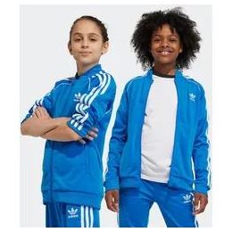 Trainingsjacke Adidas ORIGINALS "ADICOLOR SST ORIGINALS", Kinder, Gr. 164, blau (blaubird), Obermaterial: 100% Polyester, gestreift, sportlich, Rundhals, Jacken, Superstar