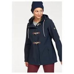 Outdoorjacke Polarino "Große Größen" Gr. 46, blau (dunkelblau), Damen, Obermaterial: 96% Polyester, 4% Elasthan;Innenseite: 100% Polyester, unifarben, Jacken, mit Knebelknöfen