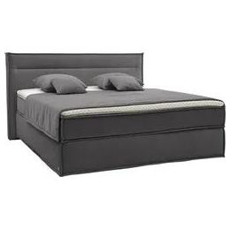 Boxspringbett Musterring "JustB SC100", grau, B:200cm L:215cm, Komplettbetten, schwebende Optik, inklusive Topper, verschiedene Farben, 180 x 200 cm