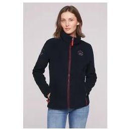 Fleecejacke SOCCX, Damen, Gr. L, blau, Material: 100% Polyester, bestickt, casual, tailliert normal, Jacken, mit elastischem Saumabschluss