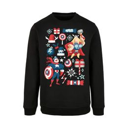 F4NT4STIC Sweatshirt 'Marvel Universe Thor And Captain America Christmas Day' Herren Gr&ouml;&szlig;e XS enzian / rot / schwarz / wei&szlig;