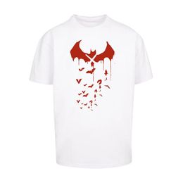 F4NT4STIC T-Shirt 'DC Comics Batman Arkham Bats X Drip' Herren Gr&ouml;&szlig;e 5XL rot / wei&szlig;