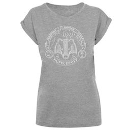 F4NT4STIC Shirt 'Harry Potter Hufflepuff Seal' female Grey size L