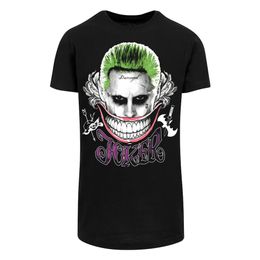 F4NT4STIC T-Shirt 'Suicide Squad Joker Coloured Smile' Herren Gr&ouml;&szlig;e XL grau / apfel / lila / schwarz