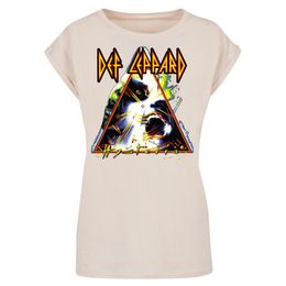 F4NT4STIC T-Shirt 'Def Leppard Hysteria' Damen Gr&ouml;&szlig;e 5XL sand / hellblau / gelb / hellgr&uuml;n