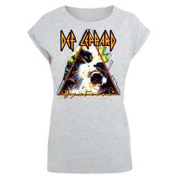 F4NT4STIC T-Shirt 'Def Leppard Hysteria' Damen Gr&ouml;&szlig;e L navy / gelb / grau / hummer