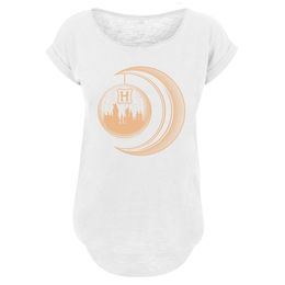 F4NT4STIC T-Shirt 'Harry Potter Hogwarts Moon' Damen Größe L orange / weiß