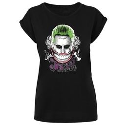 F4NT4STIC T-Shirt 'Suicide Squad Joker Coloured Smile' Damen Gr&ouml;&szlig;e XL hellgrau / lila / schwarz / wei&szlig;