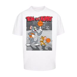 F4NT4STIC T-Shirt 'Tom And Jerry Basketball Buddies' Herren Gr&ouml;&szlig;e XS grau / dunkelorange / rot / wei&szlig;
