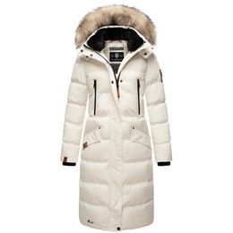 Marikoo Mantel 'Schneesternchen' Damen Gr&ouml;&szlig;e M beige / schwarz / wei&szlig; / offwhite Wintermantel