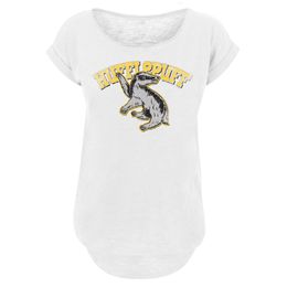 F4NT4STIC T-Shirt 'Harry Potter Hufflepuff Sport Emblem' Damen Gr&ouml;&szlig;e L goldgelb / grau / schwarz / wei&szlig;