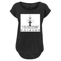 F4NT4STIC T-Shirt 'Friends TV Serie Fountain Sketch' Damen Gr&ouml;&szlig;e L grau / schwarz / wei&szlig;