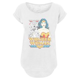 F4NT4STIC T-Shirt 'DC Comics Wonder Woman Posing' Damen Gr&ouml;&szlig;e XXL azur / gelb / rot / wei&szlig;meliert