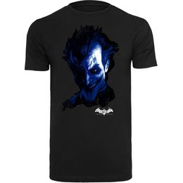 F4NT4STIC Shirt 'DC Comics Batman Arkham Asylum Joker Face Distress' Herren Gr&ouml;&szlig;e XL blau / schwarz / wei&szlig;